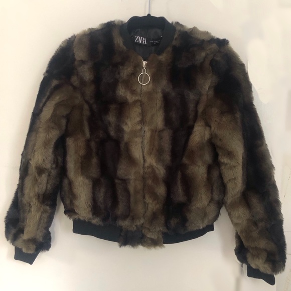 Zara | Jackets & Coats | Zara Fake Fur Bomber Jacket | Poshmark
